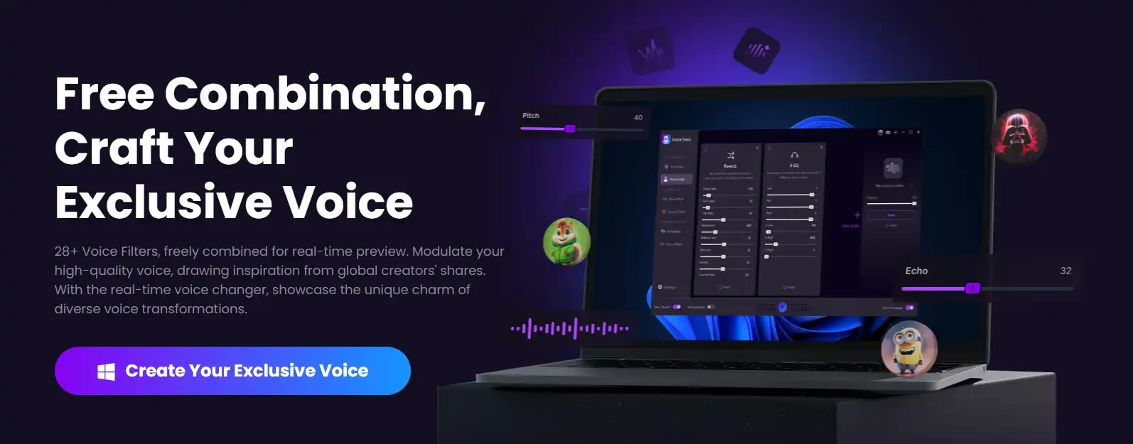 VoiceTrans Voice Modulator: Free Combination, Craft Your Exclusive Voice