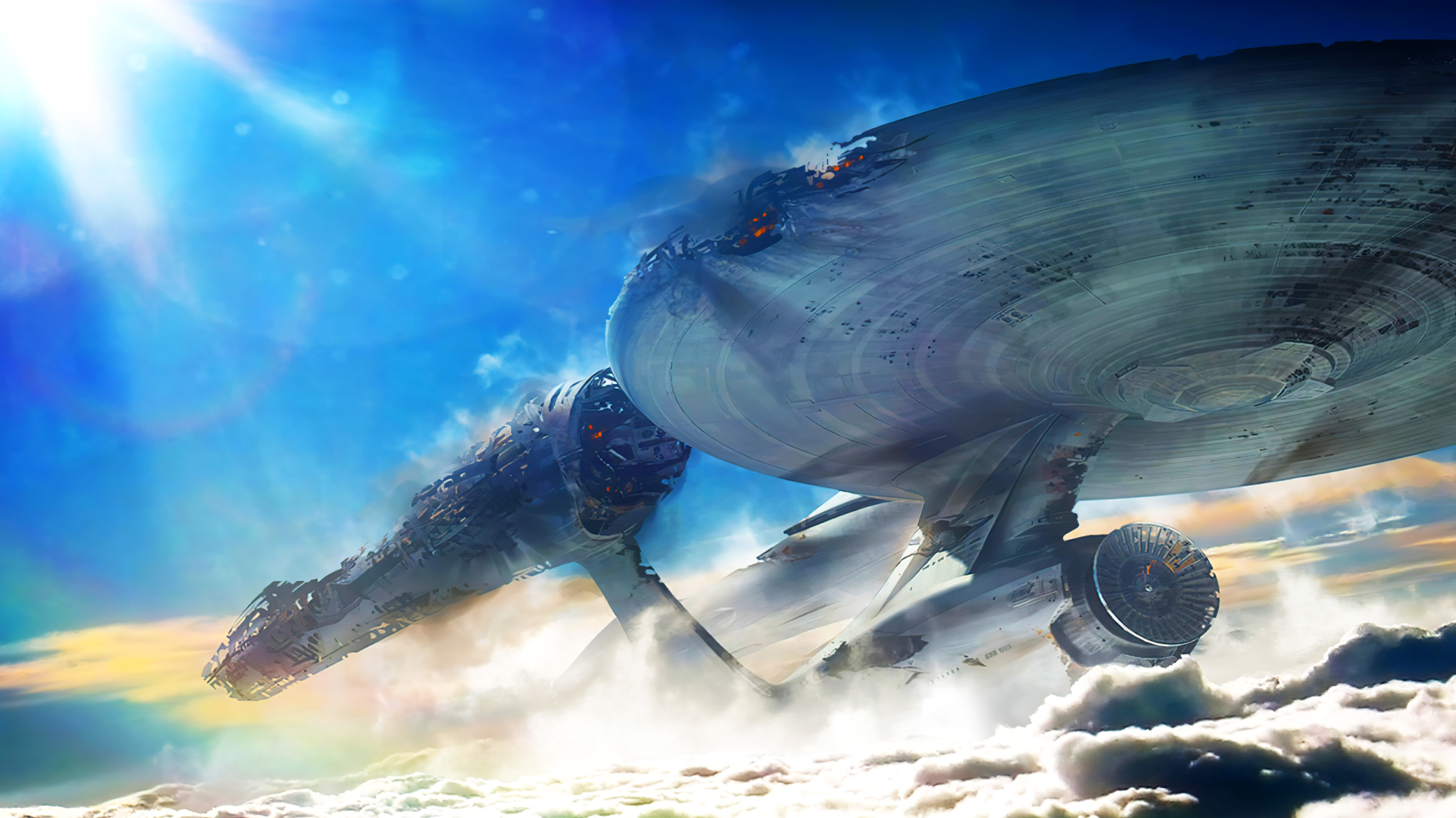 Star Trek Damaged SpaceShip - Fineshare